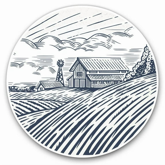 DOPASTICKER Farming Fields House Art Drawing Cool Gift Decorative ...