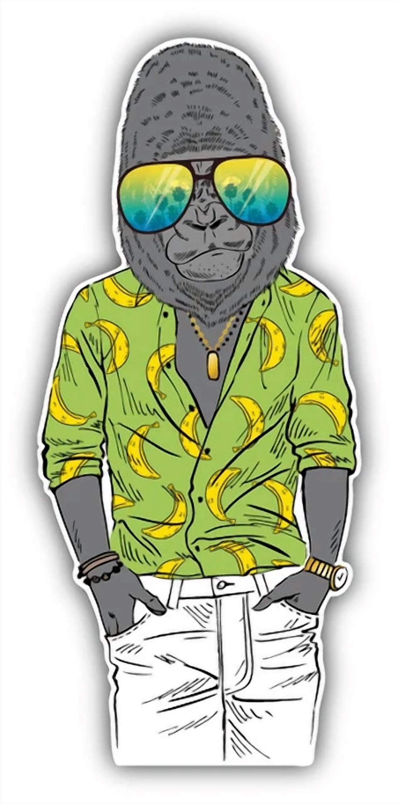 DOPASTICKER Fashion Gorilla Art Decor Sticker Decal Phone Decal Water ...