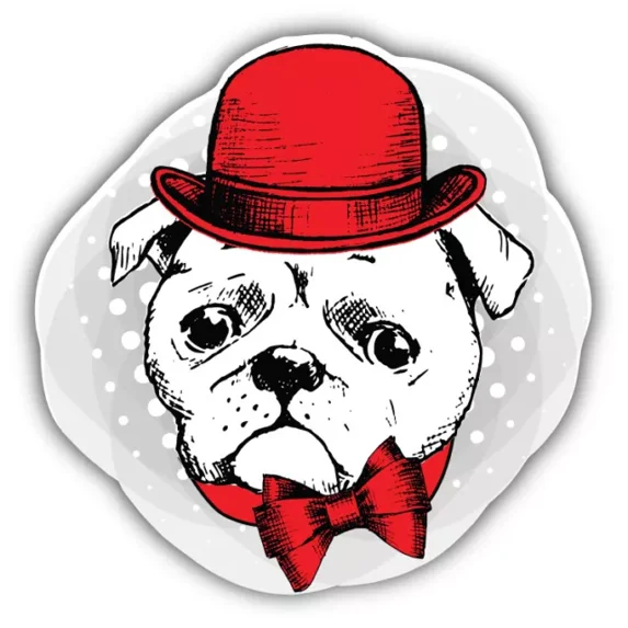 DOPASTICKER Fashion Pug Dog Head Sticker Decal Phone Decal Water Bottle ...