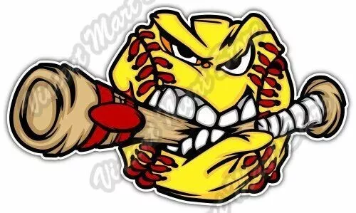 DOPASTICKER Fast Pitch Softball Player Bat Ball Sport Car Sticker Decal ...