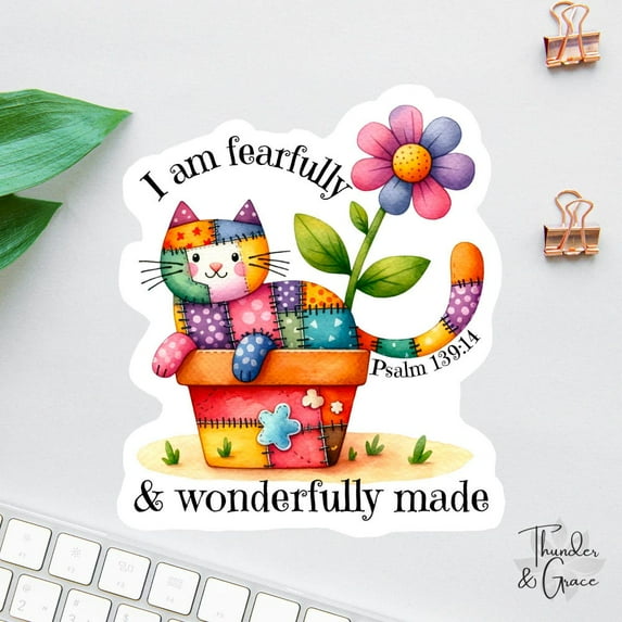 DOPASTICKER Fearfully And Wonderfully Made Sticker, Affirmation Sticker ...