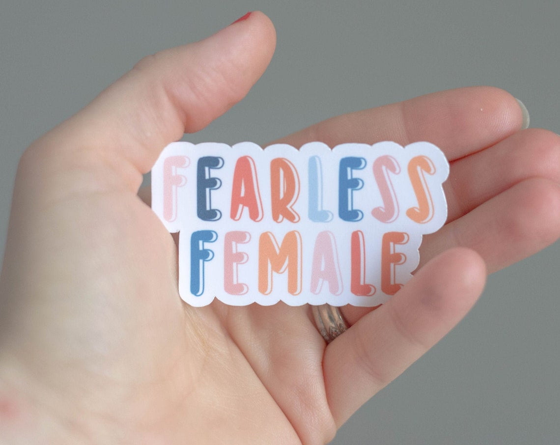 DOPASTICKER Fearless Female Feminist Sticker Phone Sticker, Latop ...