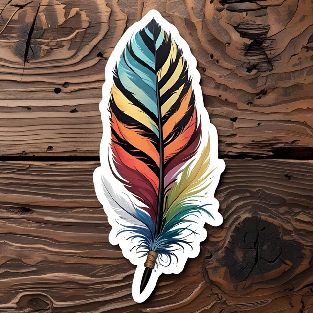 DOPASTICKER Feather Quill Sticker Phone Decal Water Bottle Stickers ...
