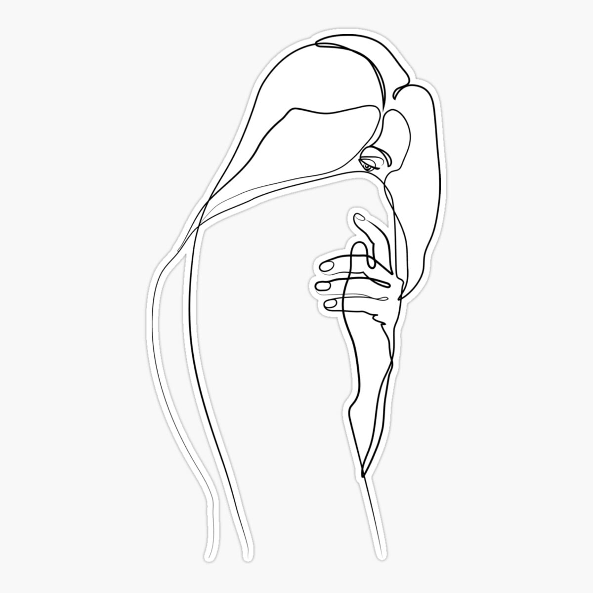 DOPASTICKER Female Beauty Line Art Sticker, Phone Sticker Car Sticker ...