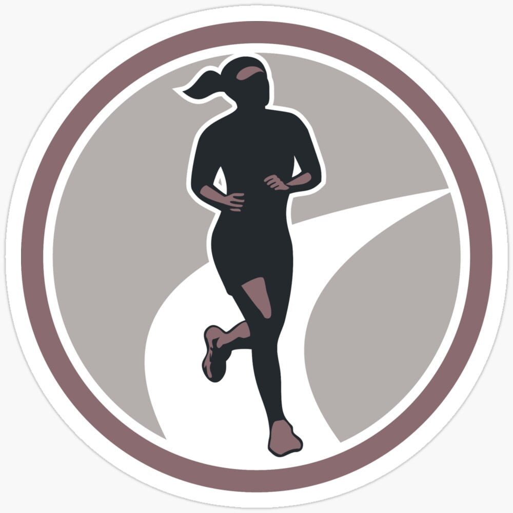 DOPASTICKER Female Marathon Runner Run Retro Sticker Phone Decal Water ...