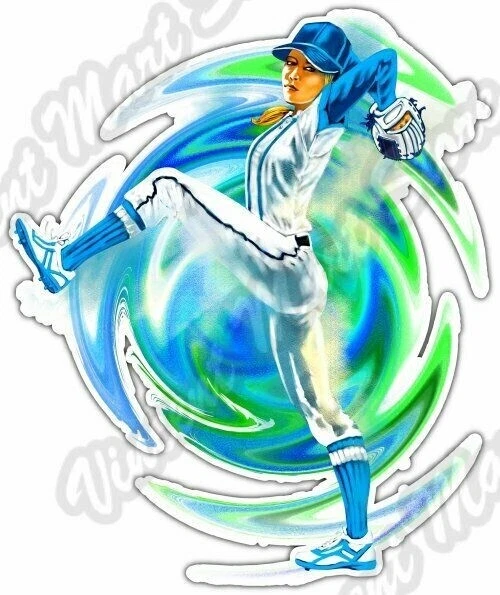 DOPASTICKER Female Pitcher Softball Baseball Car Window Sticker Decal ...