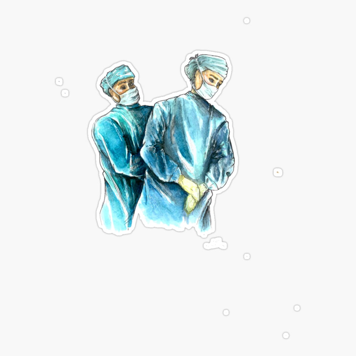 DOPASTICKER Female Surgeon - Women In Medicine - Medical Art Sticker ...
