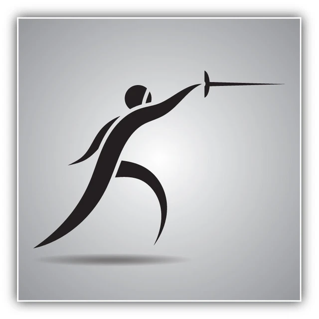 DOPASTICKER Fencing Sport Icon Sticker Decal Phone Decal Water Bottle ...