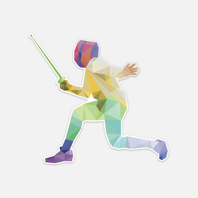 DOPASTICKER Fencing Triangulated Sport Sticker Decal Phone Decal Water ...