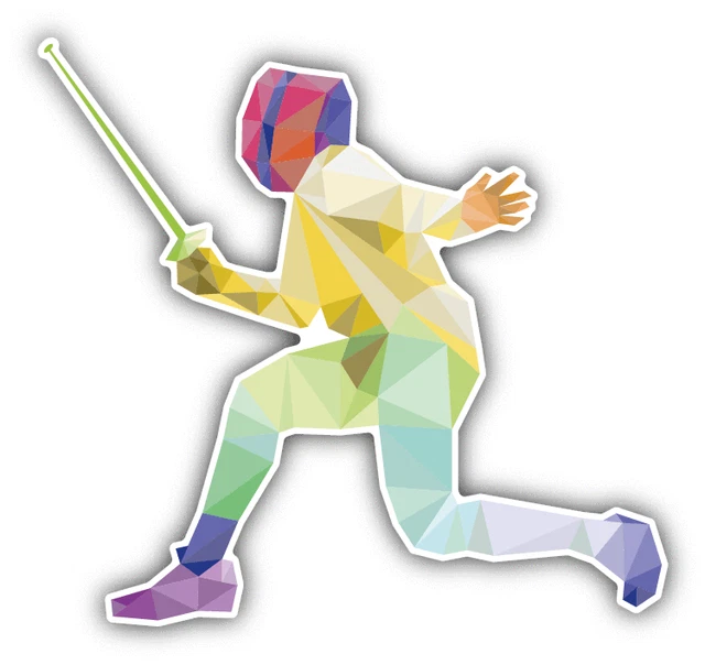 DOPASTICKER Fencing Triangulated Sport Sticker Decal Phone Decal Water ...