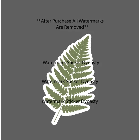 DOPASTICKER Fern Leaf Sticker Plants Nature Wildlife Home Sticker Phone ...