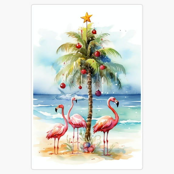 DOPASTICKER Festive Flamingo Paradise Sticker, Phone Sticker Car ...