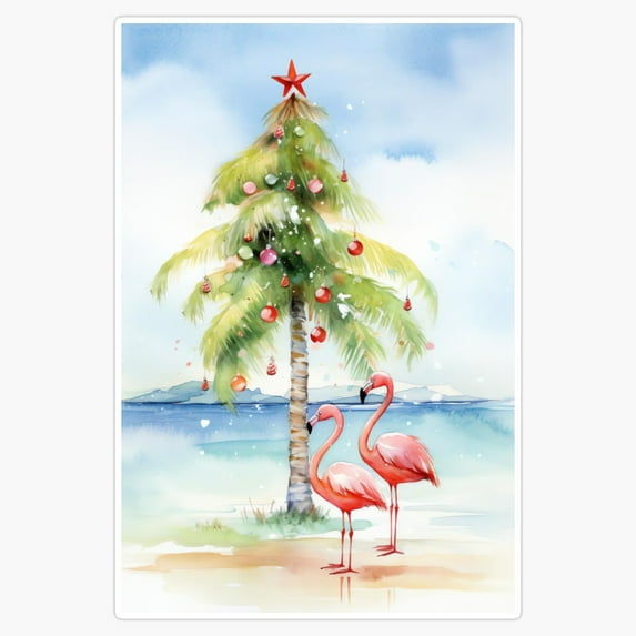 DOPASTICKER Festive Flamingo Paradise Sticker, Phone Sticker Car ...