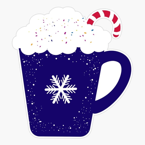DOPASTICKER Festive Hot Chocolate Mug Sticker, Phone Sticker Car ...