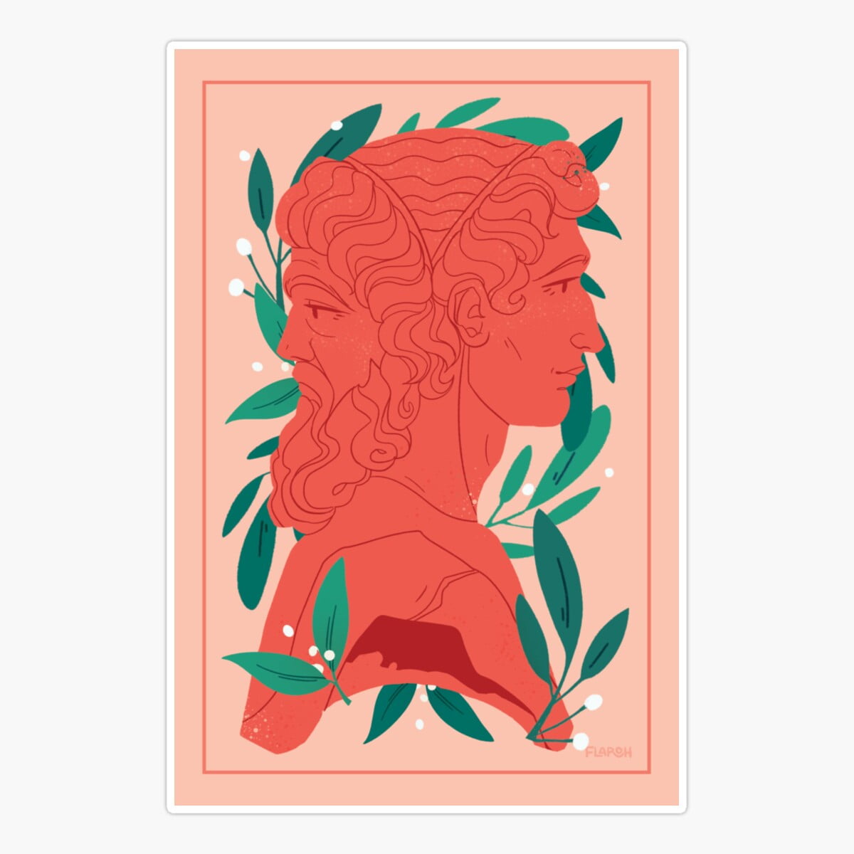 DOPASTICKER Festive Janus Sigillaria Sticker, Phone Sticker Car Sticker ...