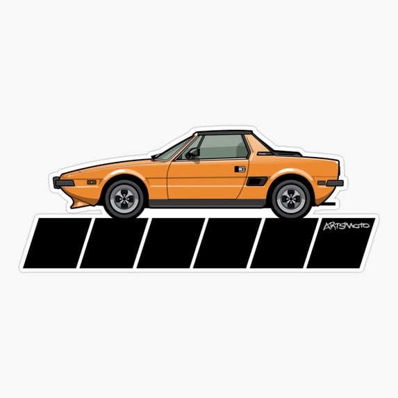 DOPASTICKER Fiat Bertone X1,9 Orange Stripes Sticker, Phone Sticker Car ...