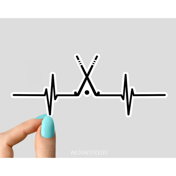 DOPASTICKER Field Hockey Heartbeat Sticker, Field Hockey Sticker, Field ...