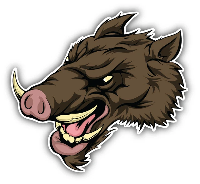 DOPASTICKER Fierce Boar Head Sticker Decal Phone Decal Water Bottle ...