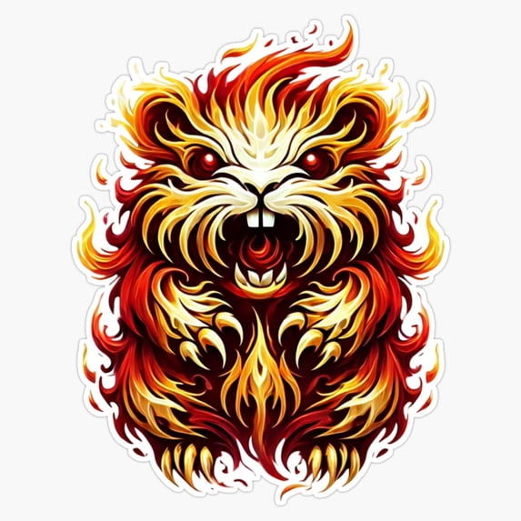 DOPASTICKER Fiery Angry Hamster Sticker, Phone Sticker Water Bottle ...