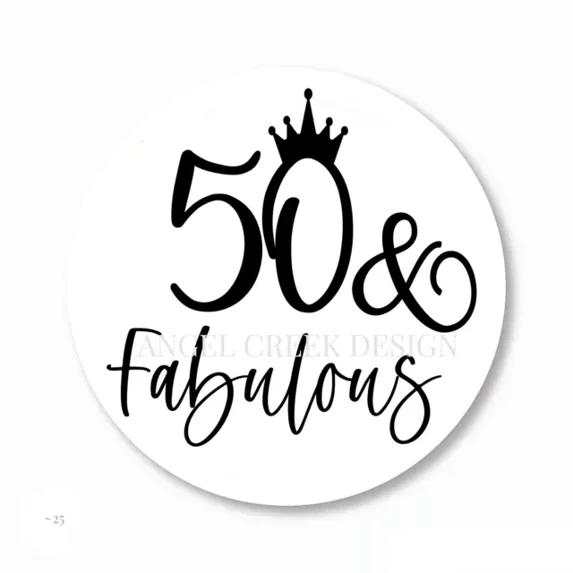 DOPASTICKER Fifty & Fabulous Scrapbook Stickers 50Th Birthday Phone ...