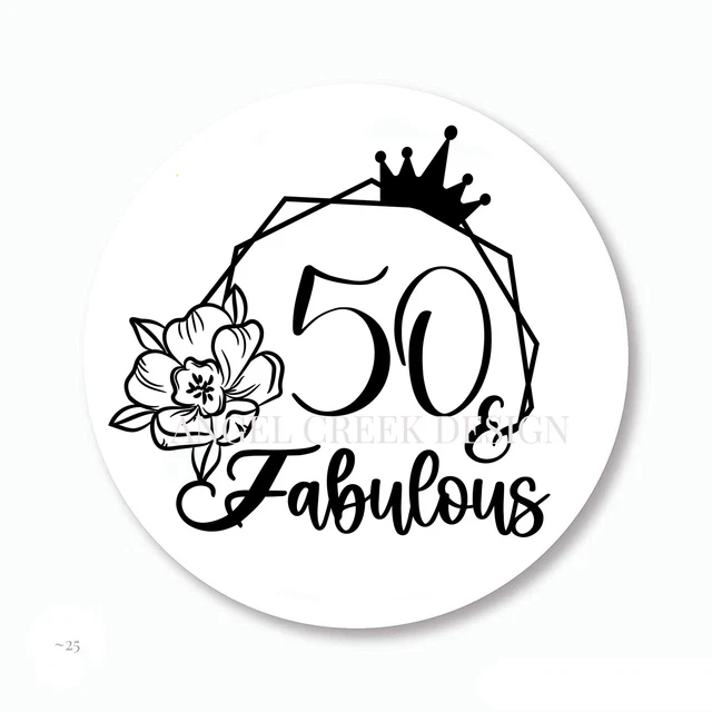 DOPASTICKER Fifty And Fabulous Tiara Scrapbook Stickers 50Th Birthday ...