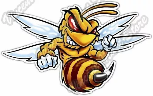DOPASTICKER Fighting Hornet Yellow Jacket Bee Insect Car Sticker Decal ...