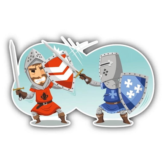 DOPASTICKER Fighting Knights Car Sticker Phone Decal Water Bottle ...