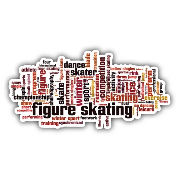 DOPASTICKER Figure Skating Word Cloud Car Sticker Phone Decal Water ...