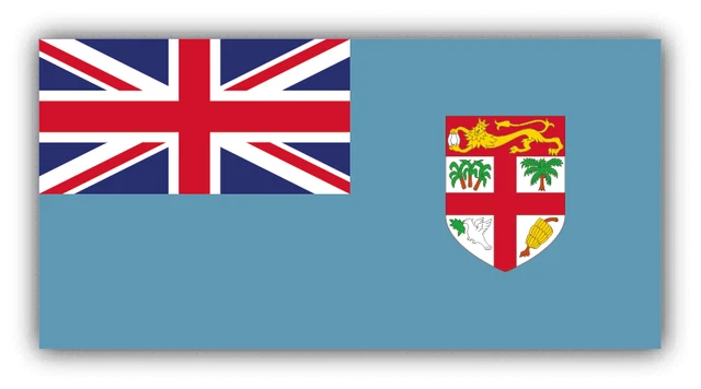 DOPASTICKER Fiji Flag Wide Sticker Decal Phone Decal Water Bottle ...