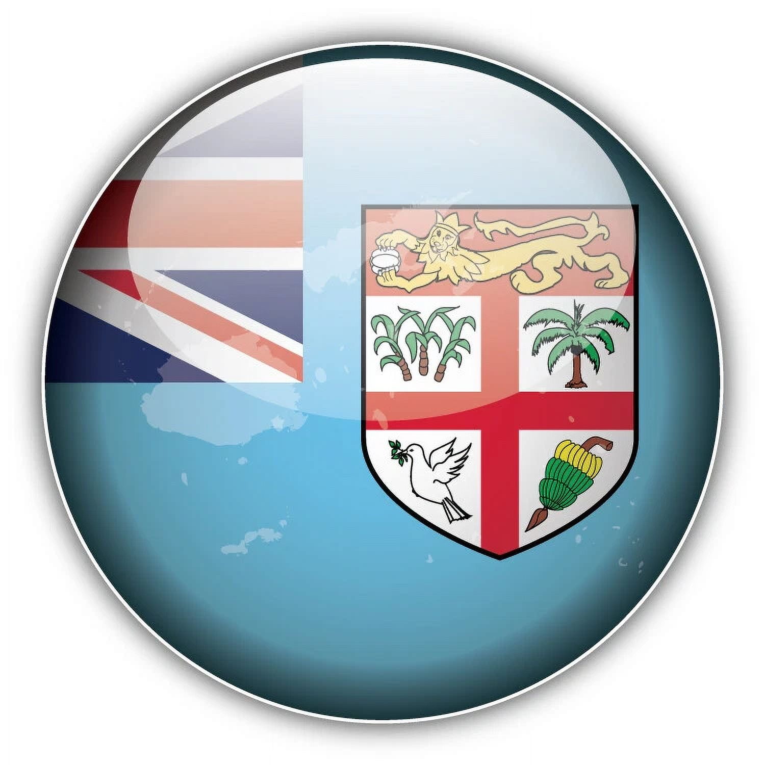 DOPASTICKER Fiji Map Flag Glossy Label Car Bumper Sticker Decal ...