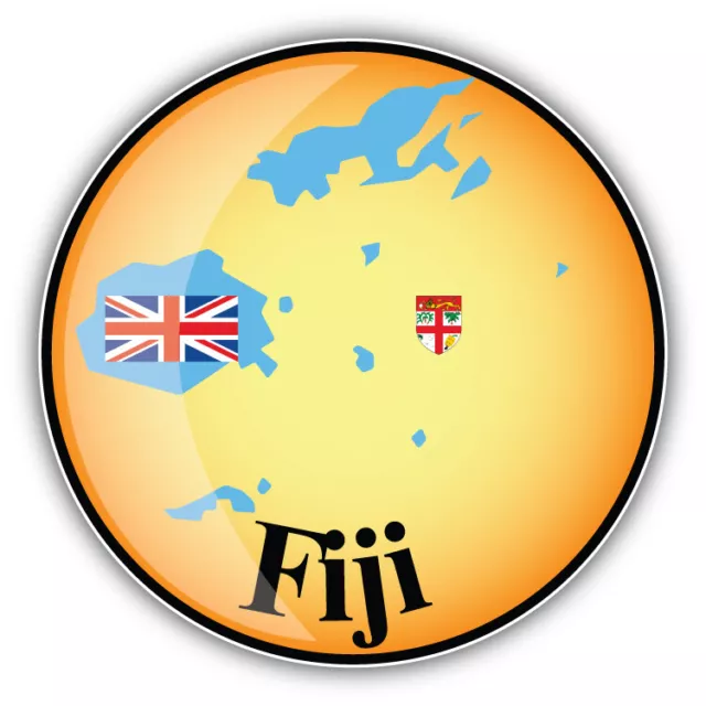 DOPASTICKER Fiji Map Flag Label Sticker Decal Phone Decal Water Bottle ...