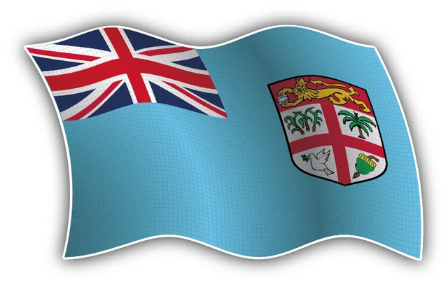 DOPASTICKER Fiji Wavy Flag Sticker Decal Phone Decal Water Bottle ...