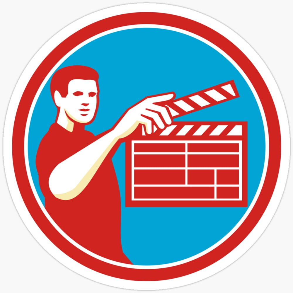 DOPASTICKER Film Crew Clapperboard Circle Retro Sticker Phone Decal ...