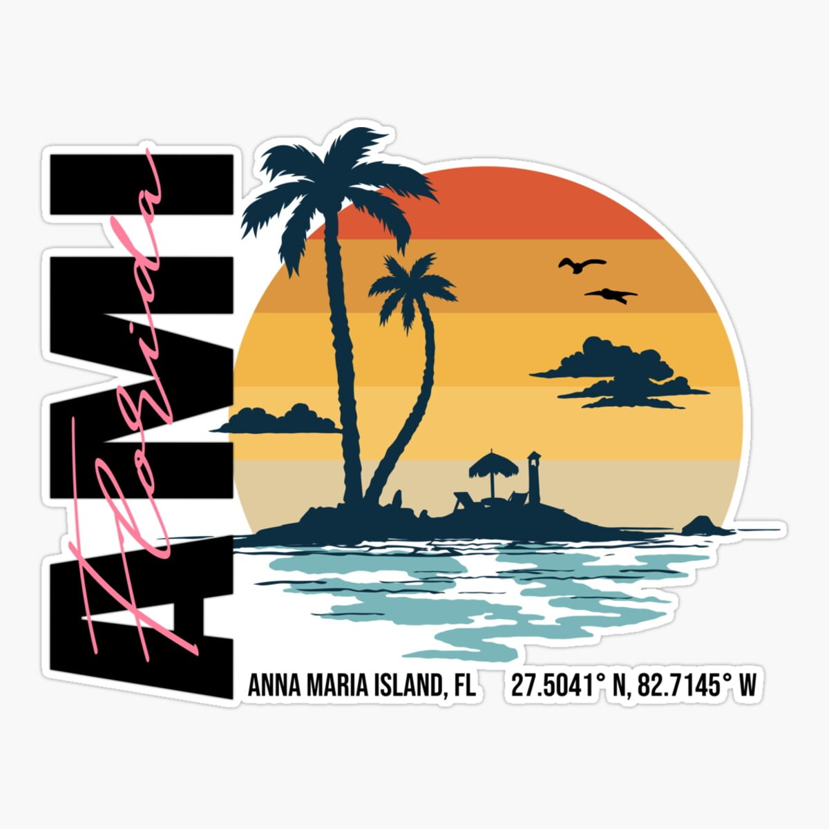 DOPASTICKER Find Your Way To Ami, Anna Maria Island, Fl Sticker, Phone ...
