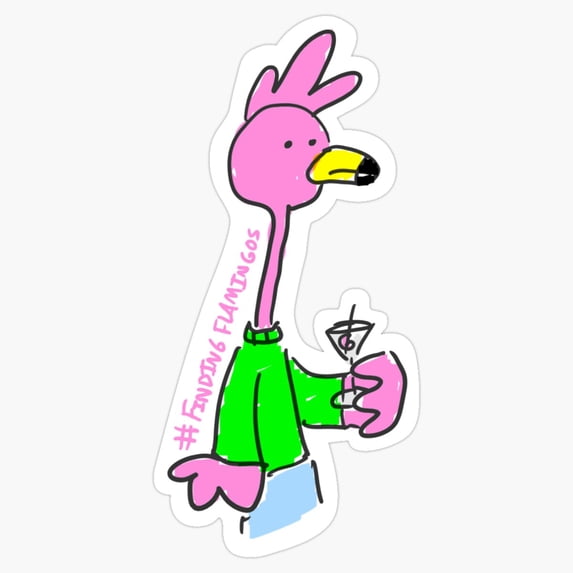 DOPASTICKER #Findingflamingos Sticker, Phone Sticker Water Bottle ...