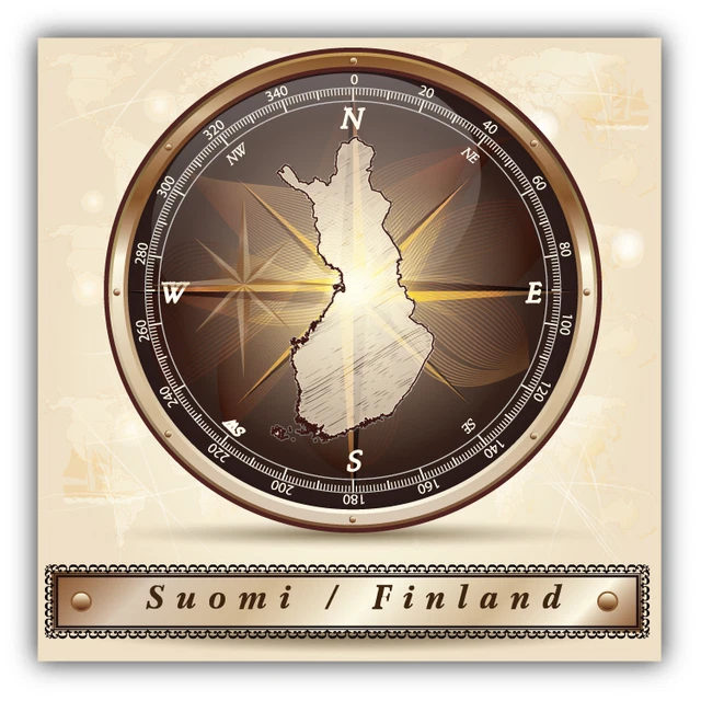 DOPASTICKER Finland Compass Map Sticker Decal Phone Decal Water Bottle ...