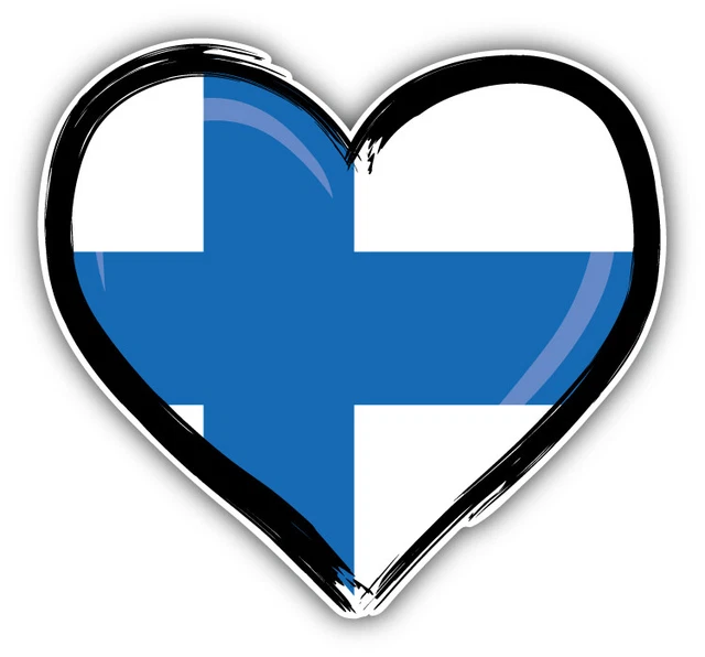 DOPASTICKER Finland Flag Grunge Heart Car Sticker Phone Water Bottle ...