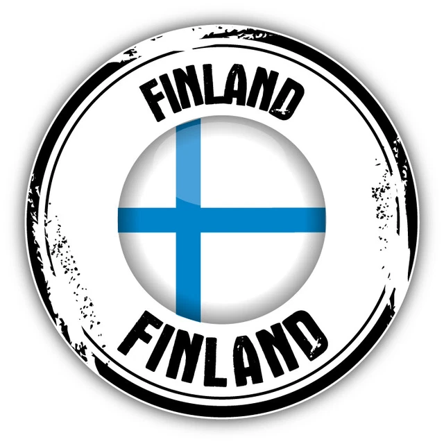DOPASTICKER Finland Flag Grunge Label Sticker Decal Phone Decal Water ...
