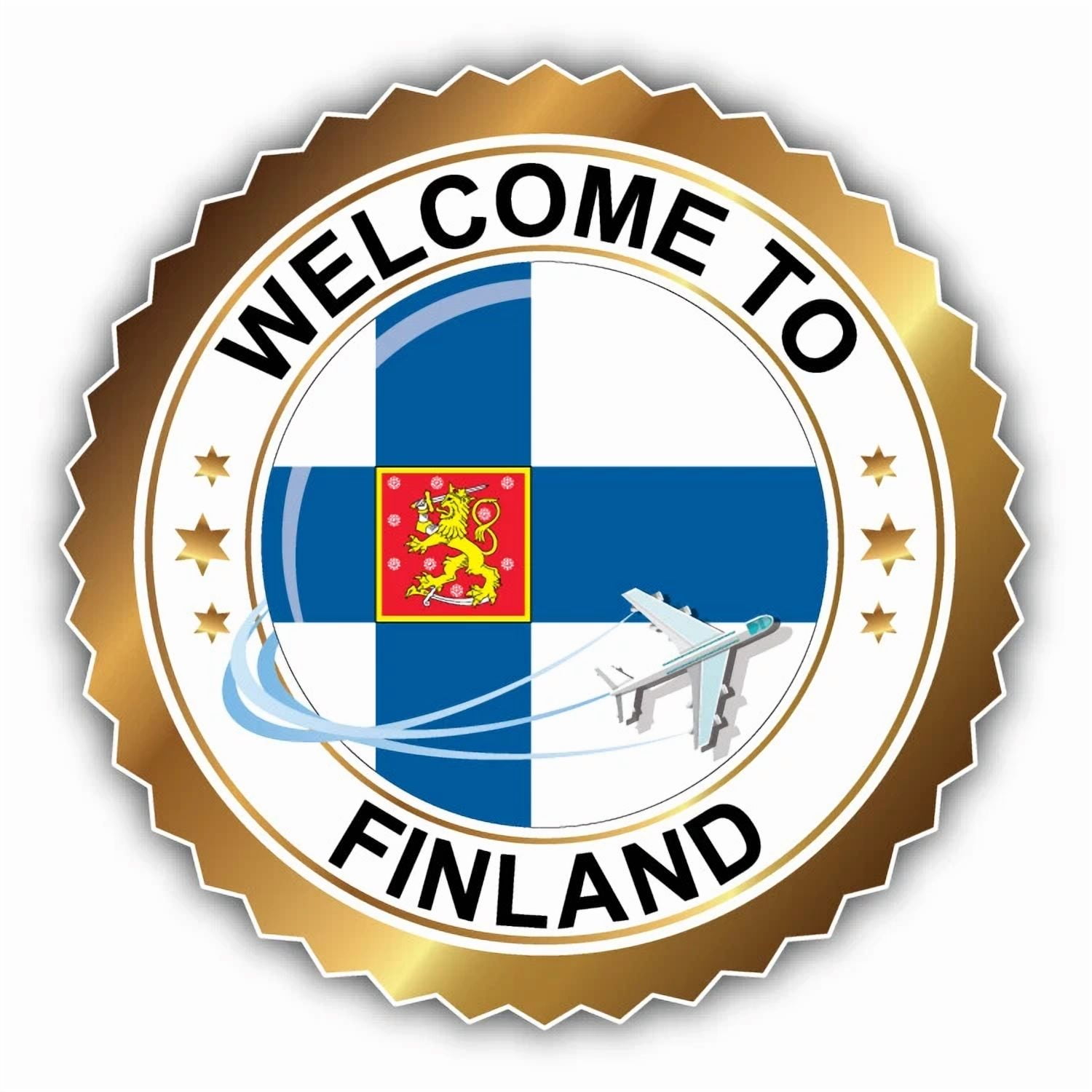 DOPASTICKER Finland Flag Welcome Label Car Bumper Sticker Gift You ...