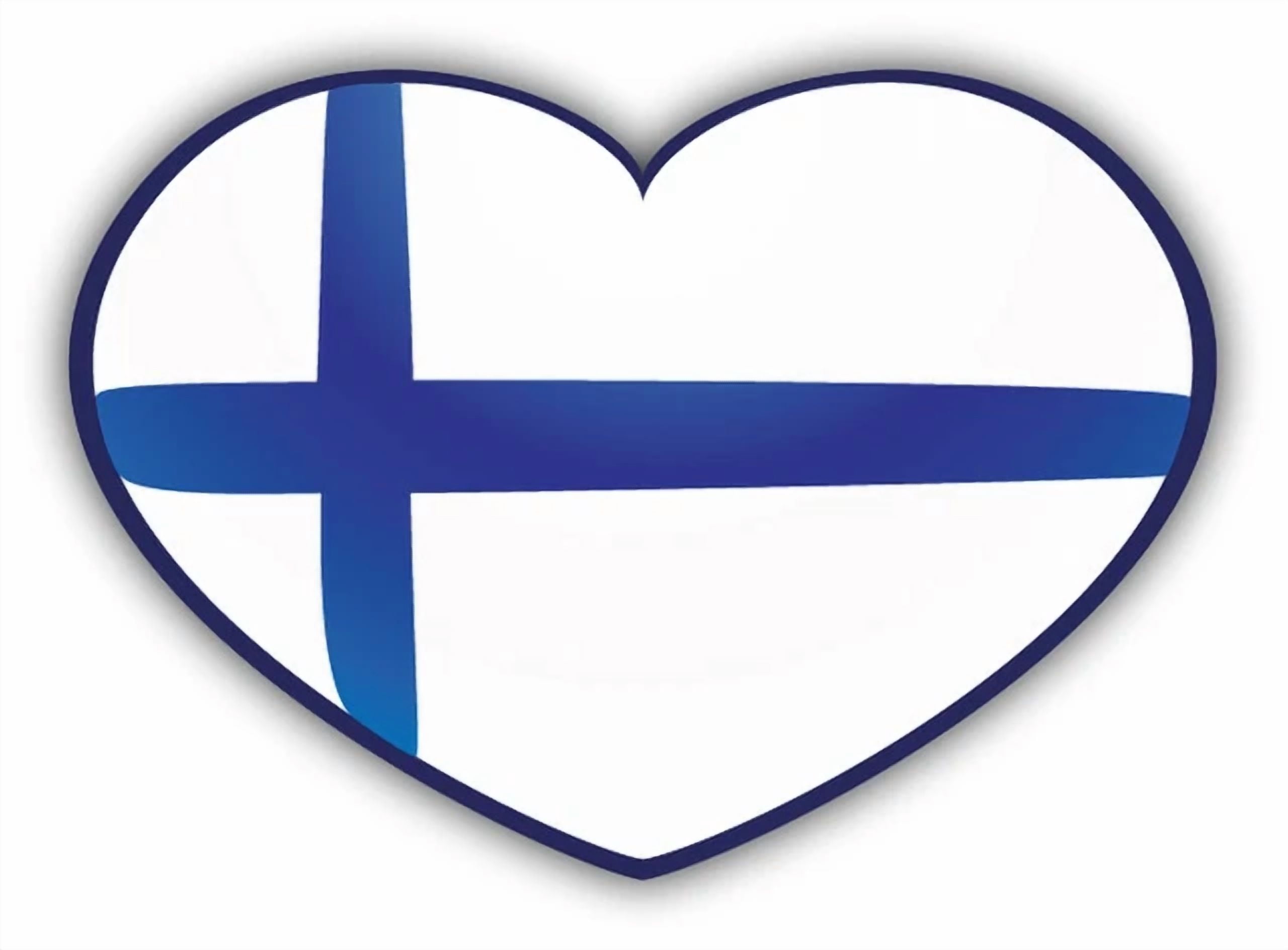 DOPASTICKER Finland Heart Flag Sticker Decal Phone Decal Water Bottle ...