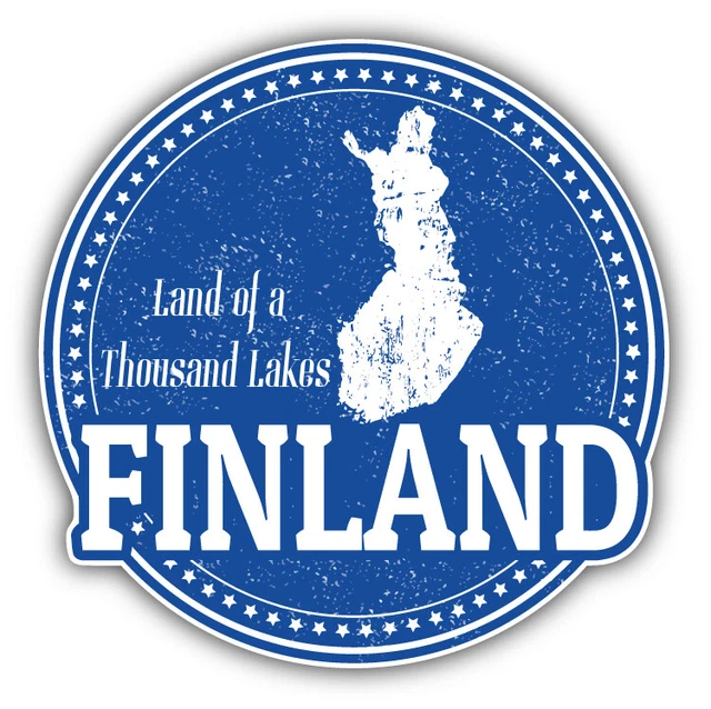 DOPASTICKER Finland Map Grunge Label Sticker Decal Phone Decal Water ...
