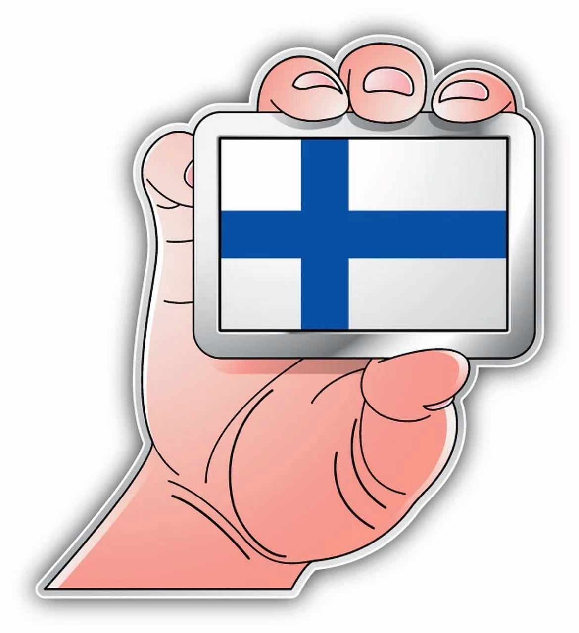 DOPASTICKER Finland World Flag Hand Sticker Decal Phone Decal Water ...