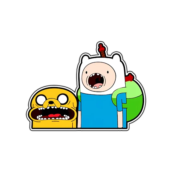 DOPASTICKER Finn The Human Jake The Dog Shock Peeker Sticker Phone ...