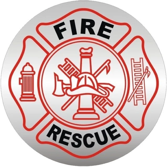 DOPASTICKER Fire And Rescue - Sticker With Red Sticker Phone Decal ...