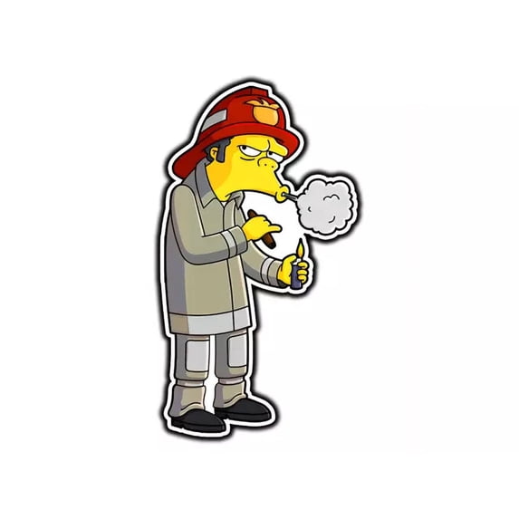 DOPASTICKER Fire Chief Moe Sticker Decal Phone Decal Water Bottle ...