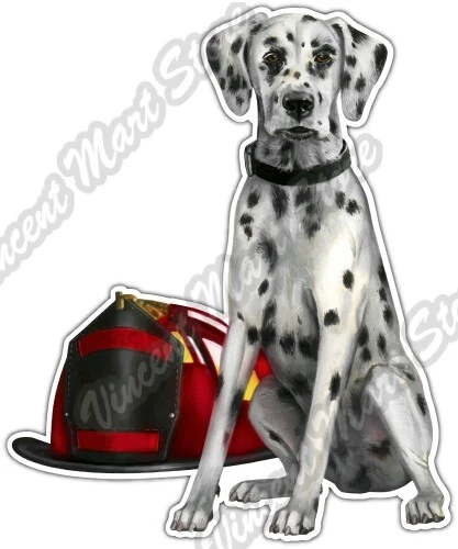 DOPASTICKER Fire Dalmatian Firefighter Fireman Dog Pet Car Sticker ...
