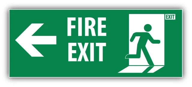 DOPASTICKER Fire Exit Sign Sticker Decal Phone Decal Water Bottle ...