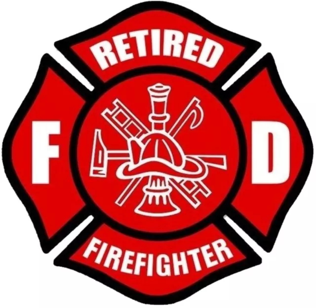 DOPASTICKER Fire Firefighter Retired Sticker Red Laptop Sticker Phone ...