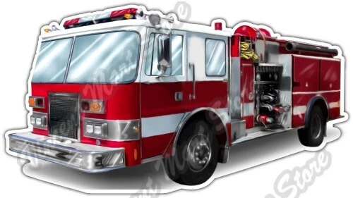 DOPASTICKER Firefighter Fire Truck Flame Fireman Rescue Car Sticker ...