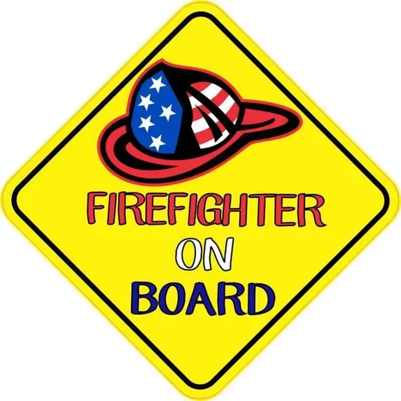 DOPASTICKER Firefighter On Board Sticker Phone Sticker, Latop Sticker ...